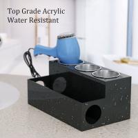 China Acrylic Hair Dryer Stand Hairdressing Tools Storage Cosmetics Curling Iron Storage Box for sale