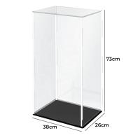 China Clear Plastic Toy Display Cases Bearbrick Storage Large With Black Base Lid for sale