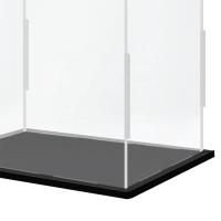 China Clear Plastic Toy Display Cases Bearbrick Storage Large With Black Base Lid for sale