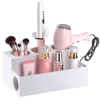 China 11.8x7.3x5.7inch Shelves Storage Rack Acrylic Desk Organizer Hair Tool Dryer Toiletries Storage Holder for sale