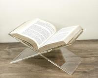 China Acrylic Book Holder Clear X-Shape Display Stand Acrylic Book Easel 5mm-10mm Thick for sale