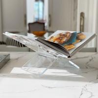China Acrylic Book Holder Clear X-Shape Display Stand Acrylic Book Easel 5mm-10mm Thick for sale
