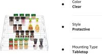 China Custom Tiered Clear Acrylic Spice Rack Organizer Shelf Seasoning For Countertop 12.4x15.35x6.4inch for sale