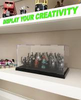 China Lockable Clear Figure Display Case 3-Step Lego Mini Character Collectors Can Stack Clear Storage for sale