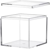 China Square Wedding Acrylic Storage Cube Mini Candy Favor Clear Acrylic Box With Lid for sale