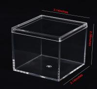China Square Wedding Acrylic Storage Cube Mini Candy Favor Clear Acrylic Box With Lid for sale
