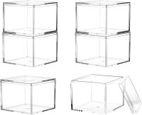 China Square Wedding Acrylic Storage Cube Mini Candy Favor Clear Acrylic Box With Lid for sale