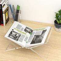 China Folded Open acrylic book stand display Stand Holder Shelf Acrylic CookBook Display Stand for sale