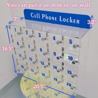China Plexiglass Lockable Acrylic Display Cabinet Case Mobile Phone Locker Staff Storage 20.5x7x16.5inch for sale
