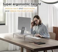 China Acrylic Computer Riser With Drawers Monitor Monitor Keyboard Storage Laptop TV Screen Stand for sale