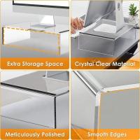 China Acrylic Computer Riser With Drawers Monitor Monitor Keyboard Storage Laptop TV Screen Stand for sale