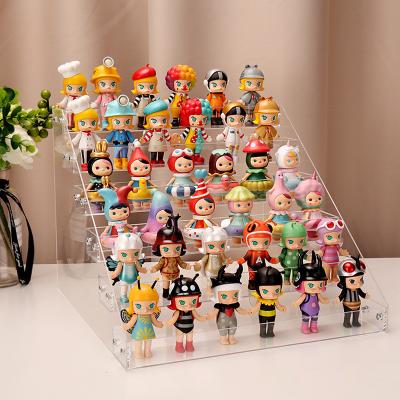 China Model Clear Acrylic Display Riser Stand Shelf Customized Layered Transparent 6.4x15.35