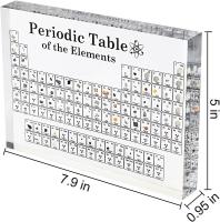 China Craft Crystal Acrylic Building Block Design Periodic Table of Elements Real Material Craft School Education for sale