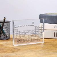 China Craft Crystal Acrylic Building Block Design Periodic Table of Elements Real Material Craft School Education for sale