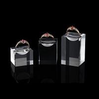China White Plexiglass Jewelry Acrylic Display Holder Clear Slotted Block Hand Ring Holder 2x1.2