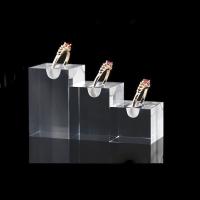 China White Plexiglass Jewelry Acrylic Display Holder Clear Slotted Block Hand Ring Holder 2x1.2