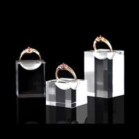 China White Plexiglass Jewelry Acrylic Display Holder Clear Slotted Block Hand Ring Holder 2x1.2