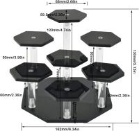 China Black Acrylic Display Risers Stands Desktop Toy Action Figure Tiered Shelves for sale