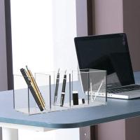 China tea clear acrylic box organizer Storage Box Office Holder Four-Style Compartment for sale