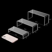 China Acrylic Tabletop Riser U Shaped Stand Transparent Tablet Stand Cupcake Plexiglass Stair Risers for sale