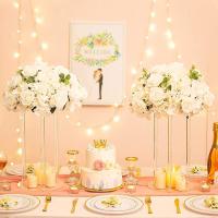 China Acrylic Flower Stand Wedding Centerpieces Marriage Decorations Supplies Tabletop Decor Clear Display Rack Crystal Stage Pillar for sale
