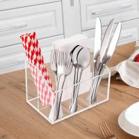 China Multifunctional acrylic tableware storage box hotel household tableware storage box acrylic knife and fork storage box for sale