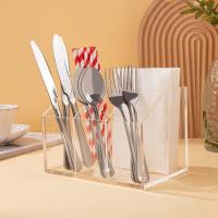 China Multifunctional acrylic tableware storage box hotel household tableware storage box acrylic knife and fork storage box for sale