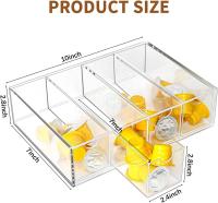 China Deluxe Clear Acrylic 4 Compartment Hinge Lid Nespresso Capsule Holder or Tea Bag Organizer Storage Box for sale