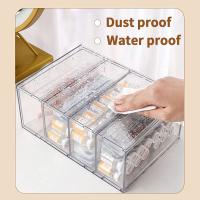 China Deluxe Clear Acrylic 4 Compartment Hinge Lid Nespresso Capsule Holder or Tea Bag Organizer Storage Box for sale