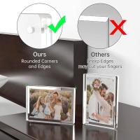 China Magnetic Acrylic Photo Block Sign Holder Desktop Display Self Standing Picture Photo Frame for sale