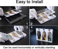 China Magnetic Acrylic Photo Block Sign Holder Desktop Display Self Standing Picture Photo Frame for sale