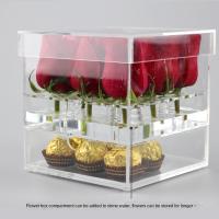 China Airtight Acrylic Box Flower Arrangement Eternal for sale