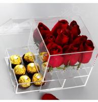 China Airtight Acrylic Box Flower Arrangement Eternal for sale