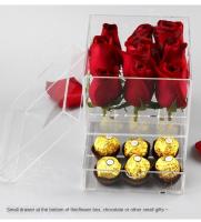 China Airtight Acrylic Box Flower Arrangement Eternal for sale