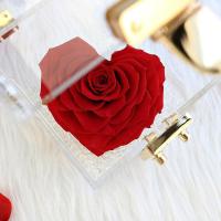 China Acrylic Suitcase Box Perpetual Perspective Flower Box Decorative Glass Cover Holiday Gift Storage for sale