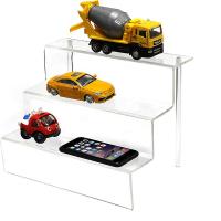 China 4 Steps Acrylic Display Risers Perfume Organizer Display Shelf Acrylic Perfume Stand Clear Desk for sale