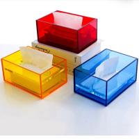 China acrylic cover box Colorful Tissue Colored Napkin Organizer for sale
