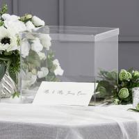 China Case Acrylic Box Cards Deluxe Transparent Wedding Card With Cover Lucite Gift Money Box for sale