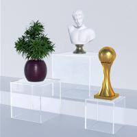 China Lucite Acrylic Display Box Cases Clear Cube 5 Sided Display Box Pedestal for sale
