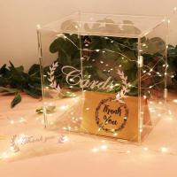 China Large Acrylic Gift Box With Lid Custom Transparent Display Box With Lock for sale