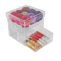 China Wholesale Cajas Flores Acrilico Flower Gift Box Lid Clear Plexiglass Acrylic Rose Box/ Clear Acrylic Flower Box With Cover for sale
