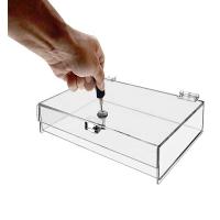 China Large Clear Acrylic Hinged Box With Hinged Lid And Lock Storage 16x8