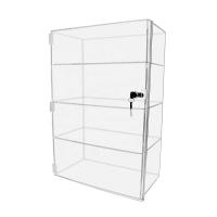 China Wall Cube Clear Acrylic Box Shelf Rotates 3-Shelf Mobile Phone Cellphone Retail Display Stands for sale