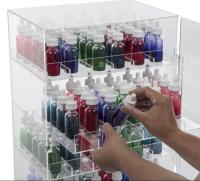 China Wall Cube Clear Acrylic Box Shelf Rotates 3-Shelf Mobile Phone Cellphone Retail Display Stands for sale