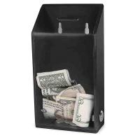 China Transparent Clear Plexiglass Donation Box With Lock And Key Floor Stand Charity Ballot Collection for sale