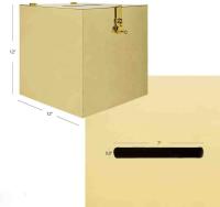 China Golden Acrylic Box Mirror Ballot Perspex Wedding Card Clear Plastic Donation Box for sale