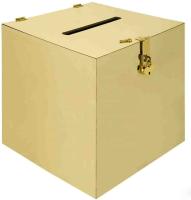 China Golden Acrylic Box Mirror Ballot Perspex Wedding Card Clear Plastic Donation Box for sale