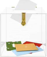 China Large Clear Donation Box With Lock Wedding Wishing Well Ballot Acrylic Box 12 Inch for sale