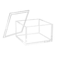 China Small Thick Clear Acrylic Candy Boxes With Lid Magnet Square  5.3inch for sale