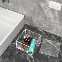 China Small Thick Clear Acrylic Candy Boxes With Lid Magnet Square  5.3inch for sale